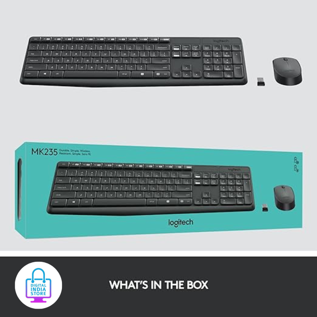 LOGITECH MK235 WIRELESS KEYBOARD AND MOUSE - Digital India Store